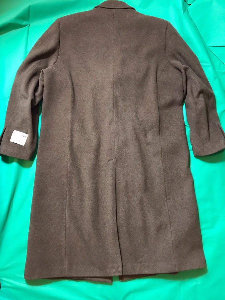 Hardwick Wool Blend Brown 3 Button Classic Top Coat 46 Regular NWT | eBay