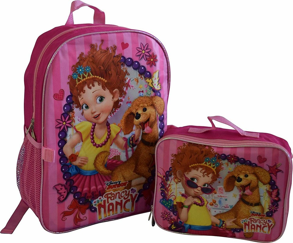 Fancy Nancy & Frenchy 16" Backpack With Detachable Matching Lunch Box ...