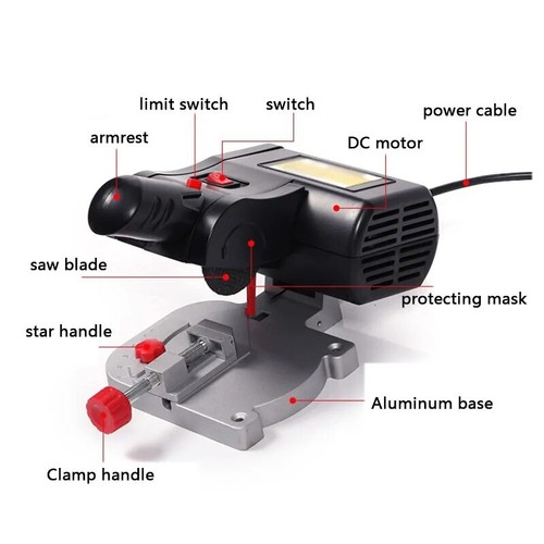 Micro Desktop DC Cutting Machine High Torque Power Strong Metal Glass ...