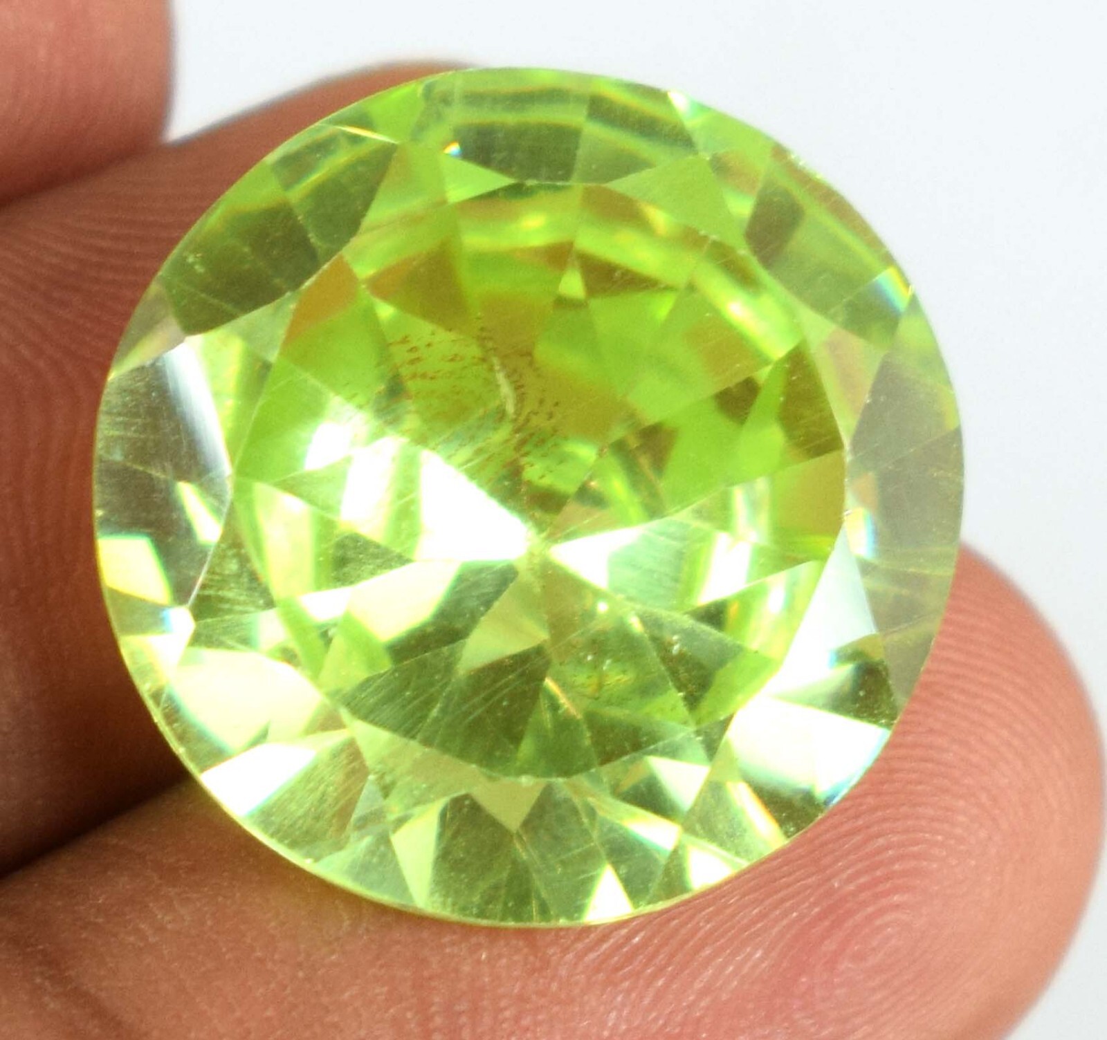 Round Diamond Cut Natural 34.55 Ct Pakistan Peridot Gemstone Certified ...