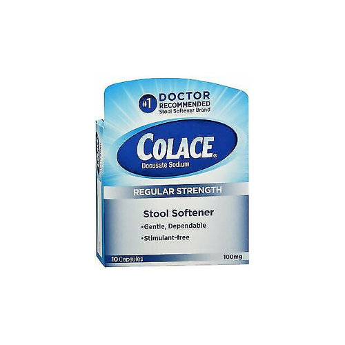Colace Docusate Sodium 100mg Stool Softener Constipation Relief 10ct ...