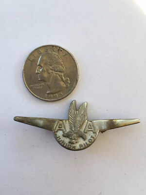 VINTAGE AMERICAN AIRLINES JUNIOR PILOT BADGE PIN-GOLD TONE METAL-AA ...