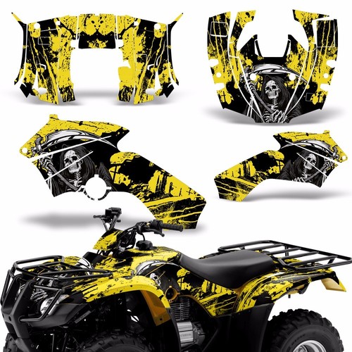 ATV Decal Graphics Kit Quad For Honda Recon 2005-2018 REAP YLLW | eBay