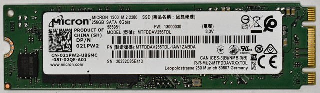 Micron MTFDDAV256TDL Dell 21PW2 1300 M.2 2280 SATA 6Gb/s 256GB SSD ...