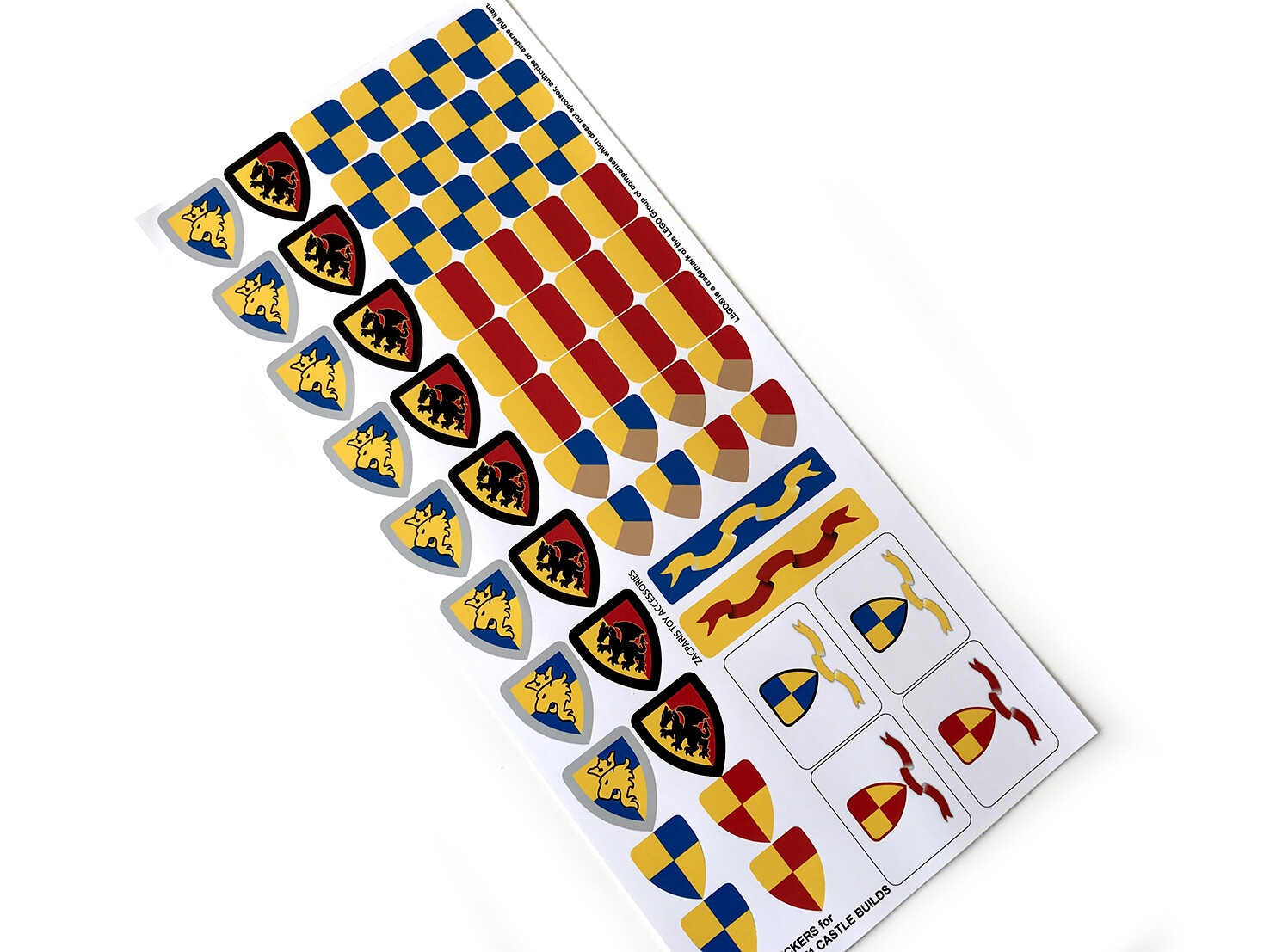 CUSTOMISED STICKERS for Lego lion & dragon knights and CASTLE BUILDS ...