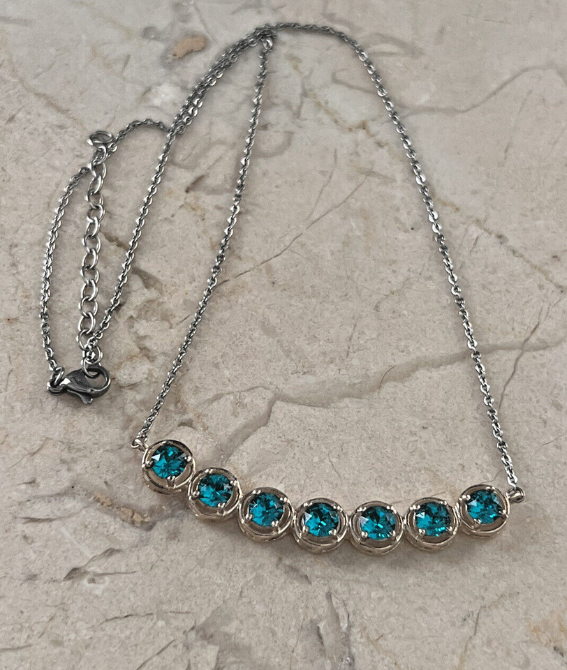 Chuck Clemency STS BLue Rhinestone Sterling Pendant on Stainless Steel ...