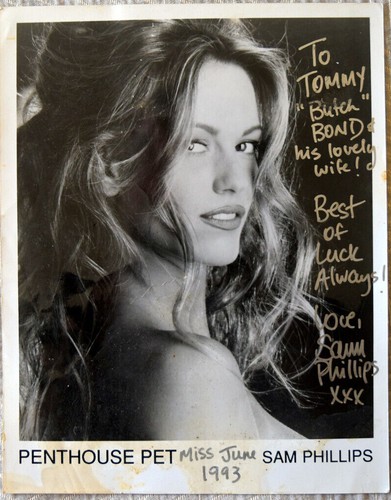 Sam Phillips 1993 Miss June Penthouse Pet Signed Photo to Tommy Bond 8 ...