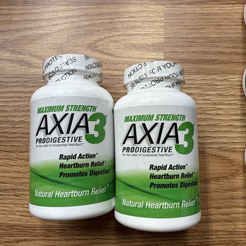 Lot of 2 AXIA3 Maximum Strength Prodigestive Heartburn Relief 90 Tabs ...