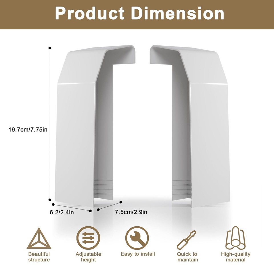 Baseboard Heater End Caps 2-Pack Plastic Left Right 4 Bottom Grooves ...