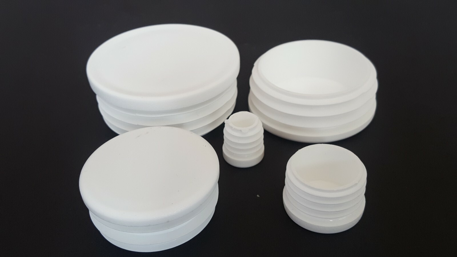 Round Plastic White Blanking End Cap Caps Tube Pipe Inserts Plug Bung ...