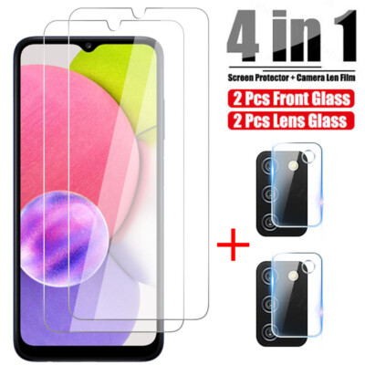 For Samsung Galaxy A03S A02S Tempered Glass Screen Protector+Lens ...