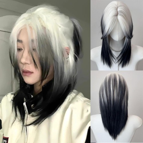 Samurai Head Mullet Head Wigs Gothic Style Wolf Tail Hair for Men and ...