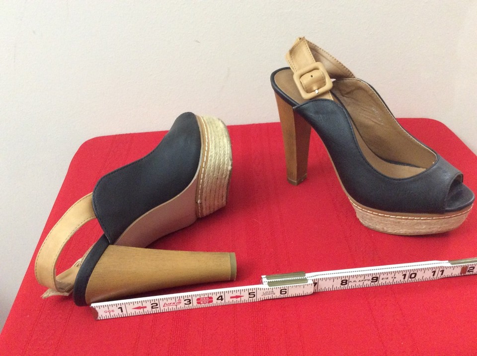 Basinger Womens Peep Toe Sling backs BlacK SANDALS Shoes SIZE EU 37 ...