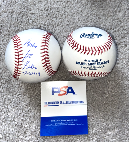 PRESIDENT JOE BIDEN SIGNED MLB BASEBALL ROMLB 46 WHITE HOUSE OBAMA VP ...