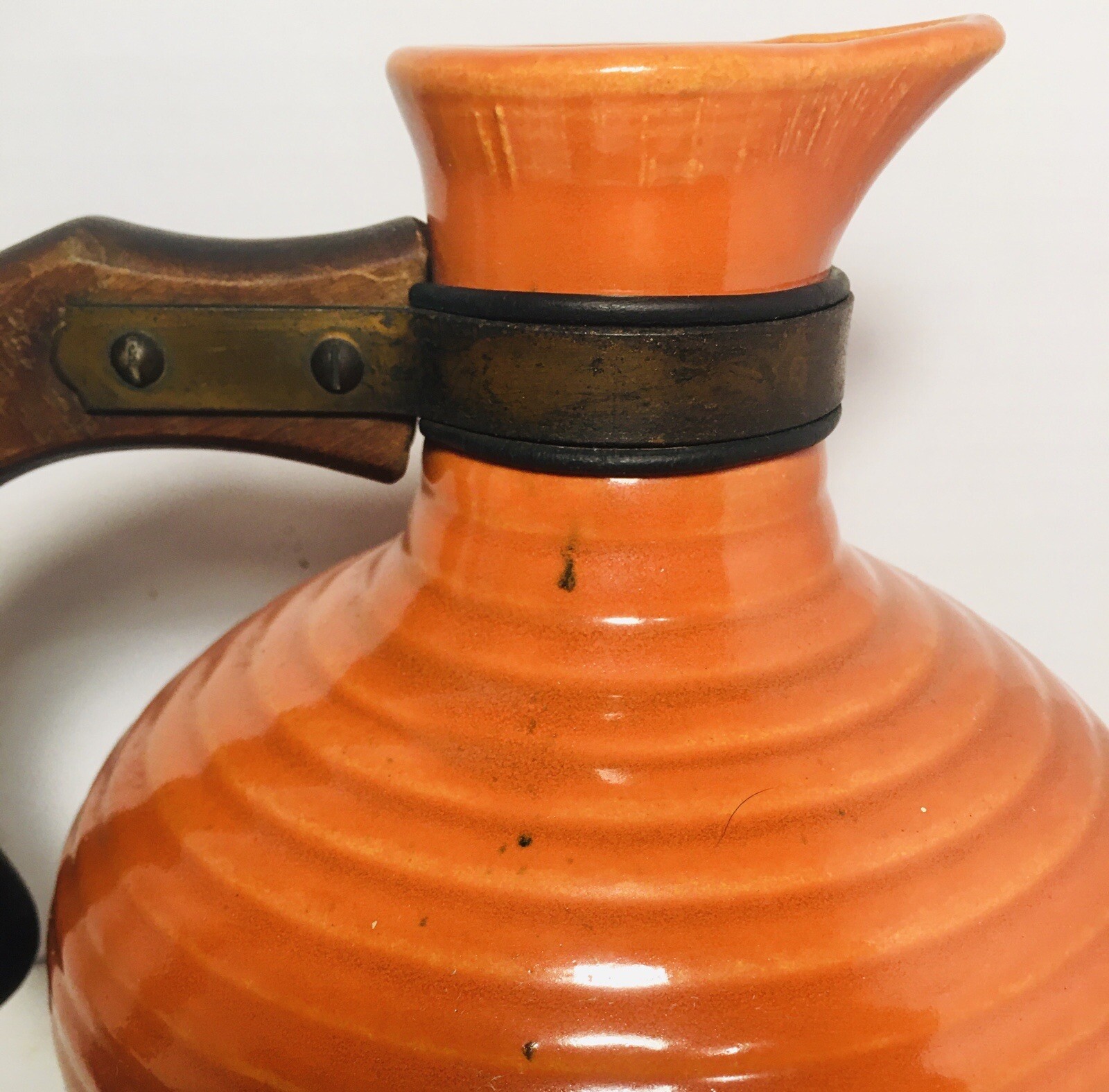 Vintage Bauer Pottery Ring Ware Orange Open Coffee Carafe/Pitcher | eBay