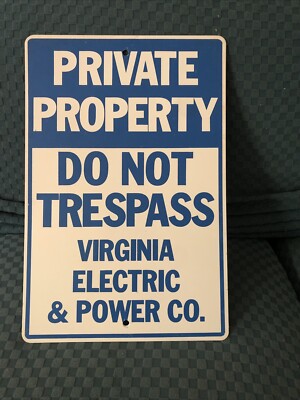 Private Property VEPCO Va Electric & Power Company Circa 1980 Overstock ...