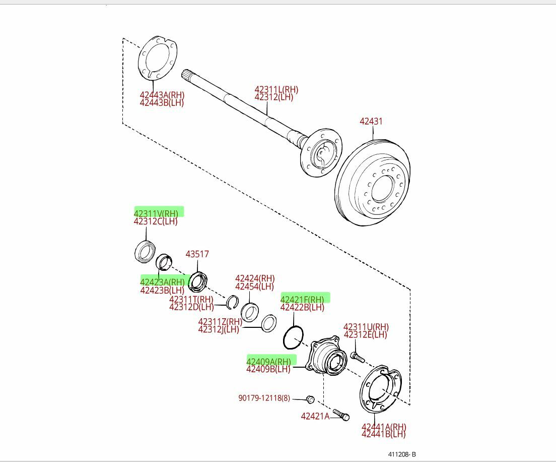 Toyota Sequoia Rear Axle Bearing Kit Genuine OE OEM | eBay