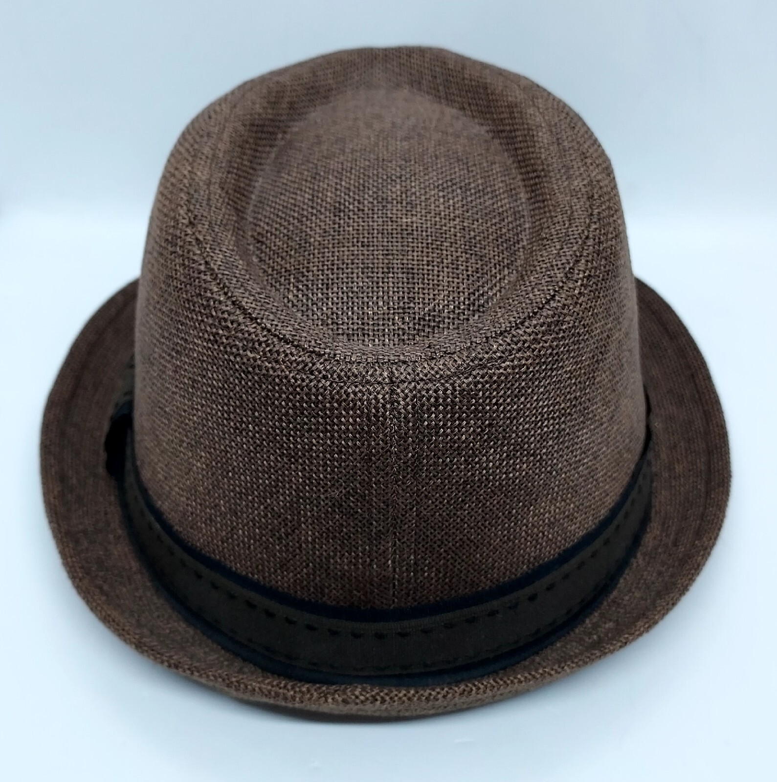 Mens Size Medium Henschel Cuban Fedora Hat Brown Woven Band Casual ...