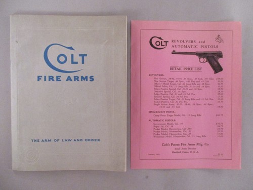 Colt Fire Arms CATALOG - 1930 ~ w/Price List; revolvers, pistols ...