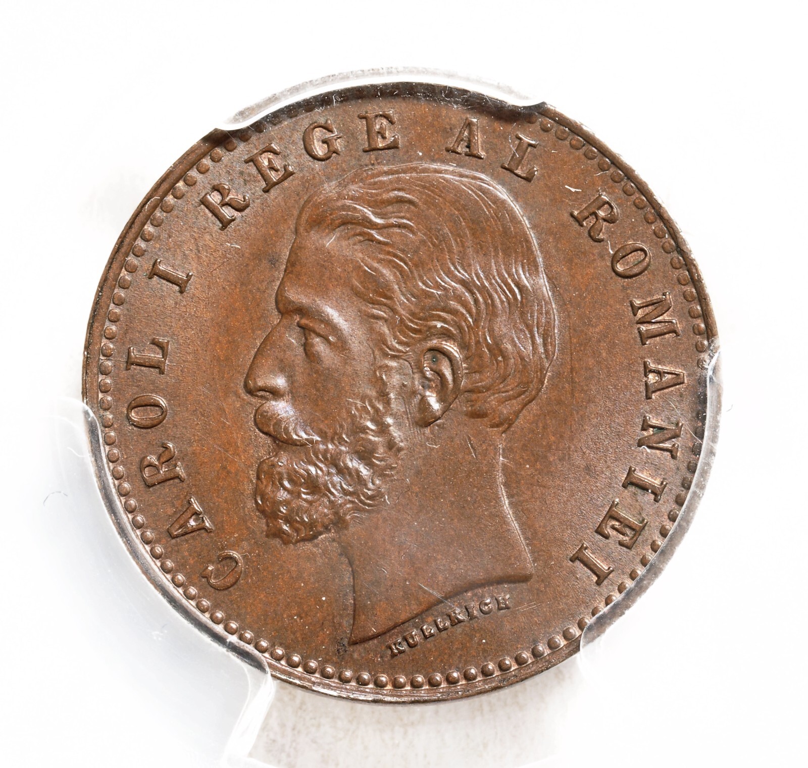 1900, Kingdom of Romania, Carol I. Copper 2 Bani Coin. Low Pop 1/3 ...