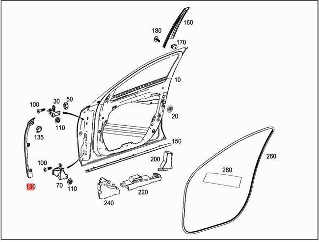 Genuine Seal Mercedes Front Door MERCEDES S213 W213 Estate Saloon ...
