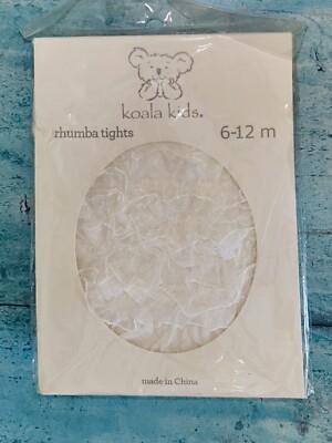 Koala Kids Baby Girl White Ruffle Rhumba White Tights Infant 6-12 M NEW ...