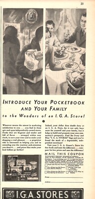 VINTAGE 1932 IGA GROCERY STORE I.G.A. PRINT AD | eBay