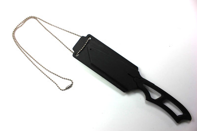 RARE/DISCONTINUED MAXAM Fixed Blade Neck Knife w/ Original Chain Sheath ...