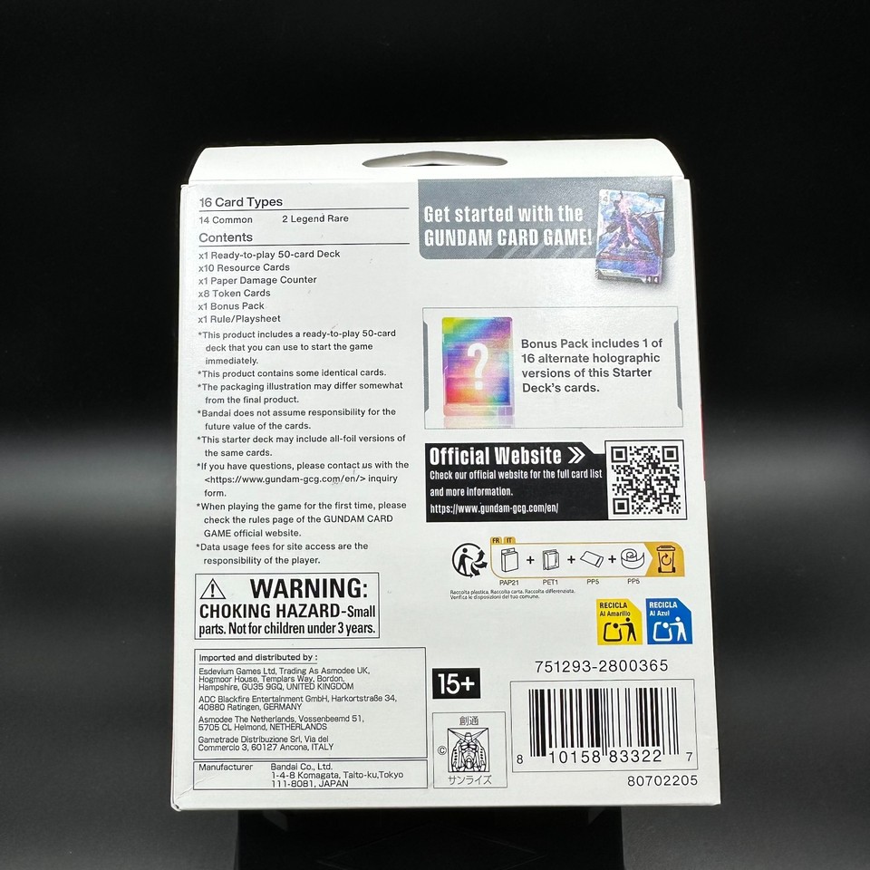 GUNDAM TCG CARD GAME STARTER DECK SET OF FOUR ST01 ST02 ST03 ST04 ENGLISH | eBay