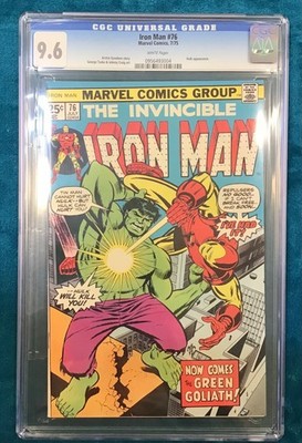 Iron Man #76 Hulk Now Comes The Green Goliath CGC 9.6 White Pages (1975 ...