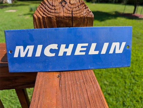 VINTAGE OLD MICHELIN TIRES PORCELAIN SIGN 12 INCH GAS OIL CAR TRUCK ...