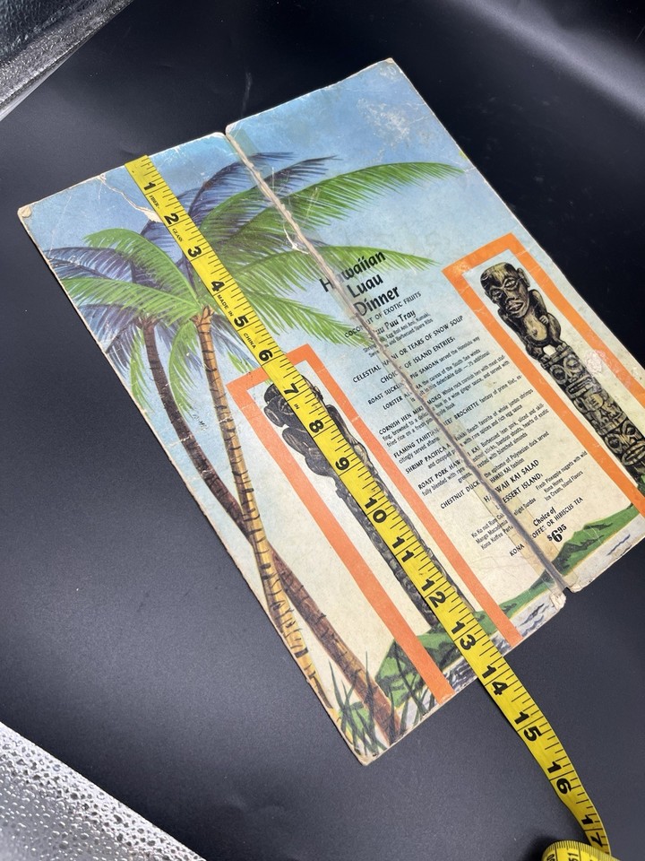 Vintage Tiki Menu Hawaii Kai New York Partial Insert Colorful ...