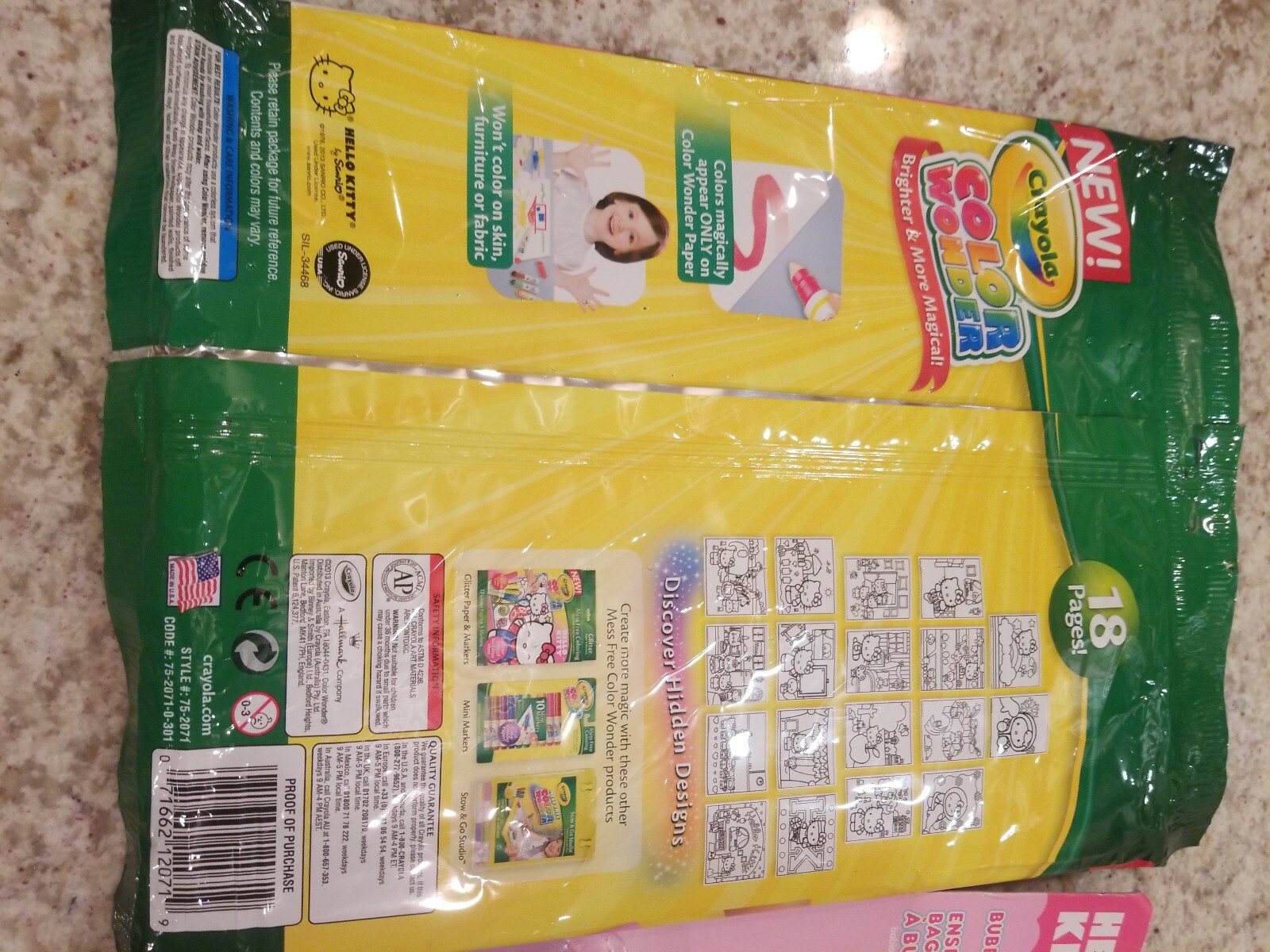 Crayola Color Wonder Hello Kitty Set 18 Page Coloring Pad + Bubble Wand ...