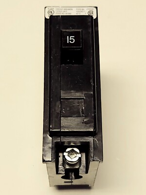 EATON CUTLER HAMMER BAB1015 Single Pole 15 AMP Type BA Bolt In Circuit ...