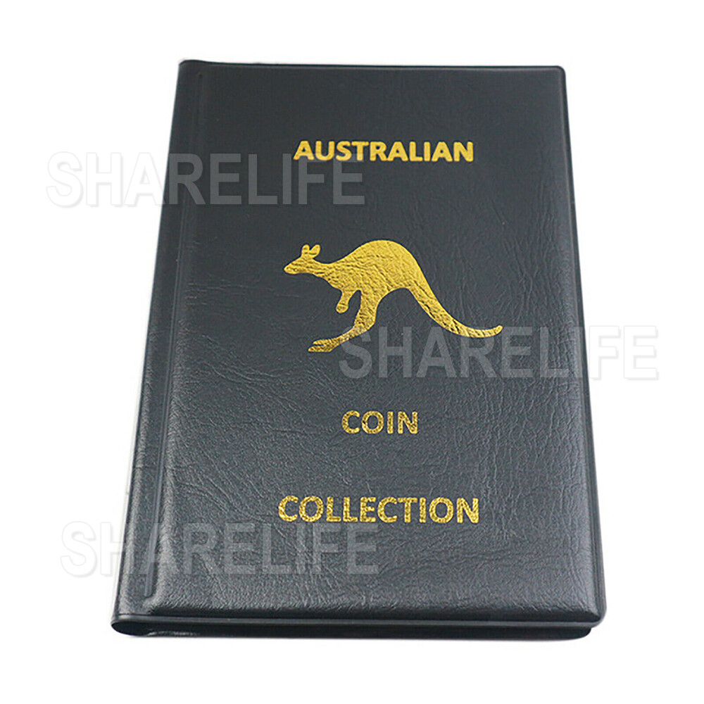 240 Coins Coin Album Australian Coin Collection Folder Book Holds Black ...