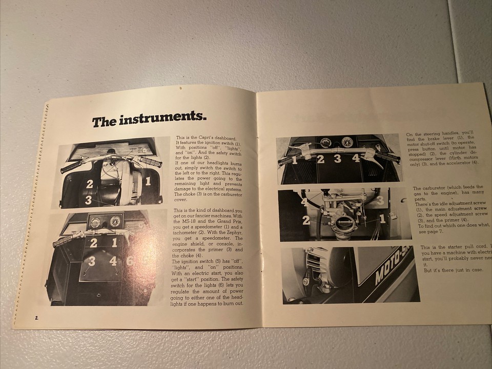 Rare 1971 Official Moto-Ski Snowmobile 13 Page Owners Pamphlet Brochure ...