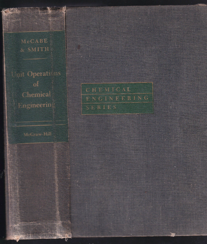 UNIT OPERATIONS of CHEMICAL ENGINEERING by McCabe Smith 1956 Hc McGraw ...