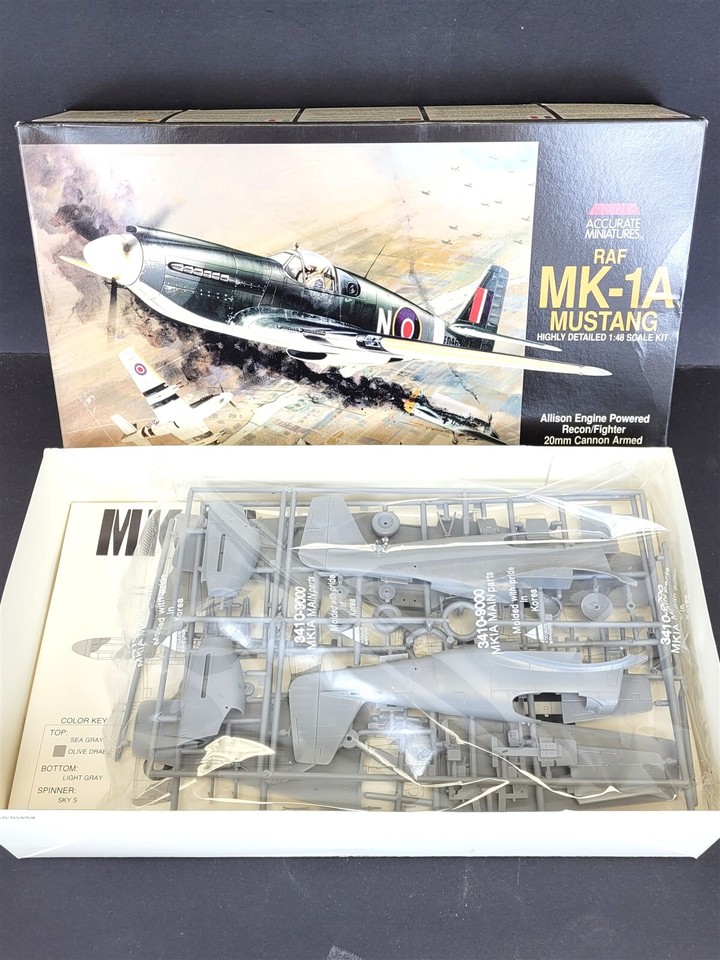 Accurate Miniatures RAF MK-1A Mustang 1/48 Model Kit 3410 CIB ~ T553 | eBay