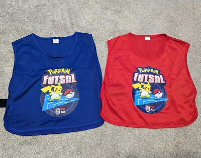 RARE Pokemon Pikachu Futsal Bib Jersey Set - Red & Blue Pikachu ...