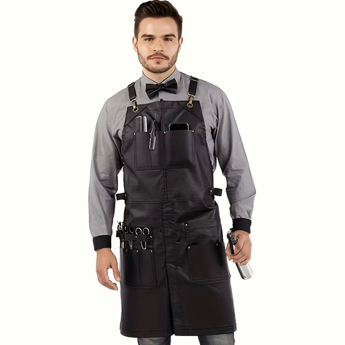 Waterproof Apron Multi-Pocket BBQ Barber Gardening Anti-Fouling Apron ...