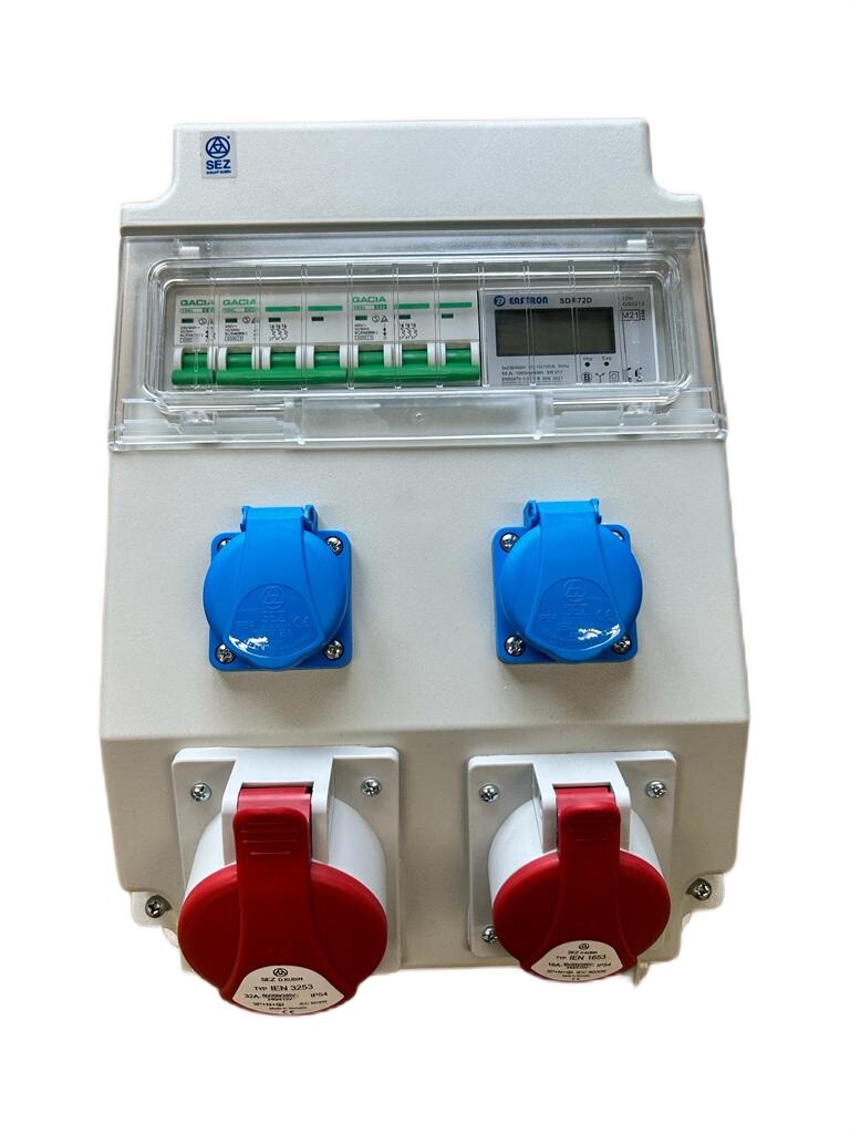 Stromverteiler Wandverteiler CEE 32A 16A 230V mit FI /LS / Stromzähler ...