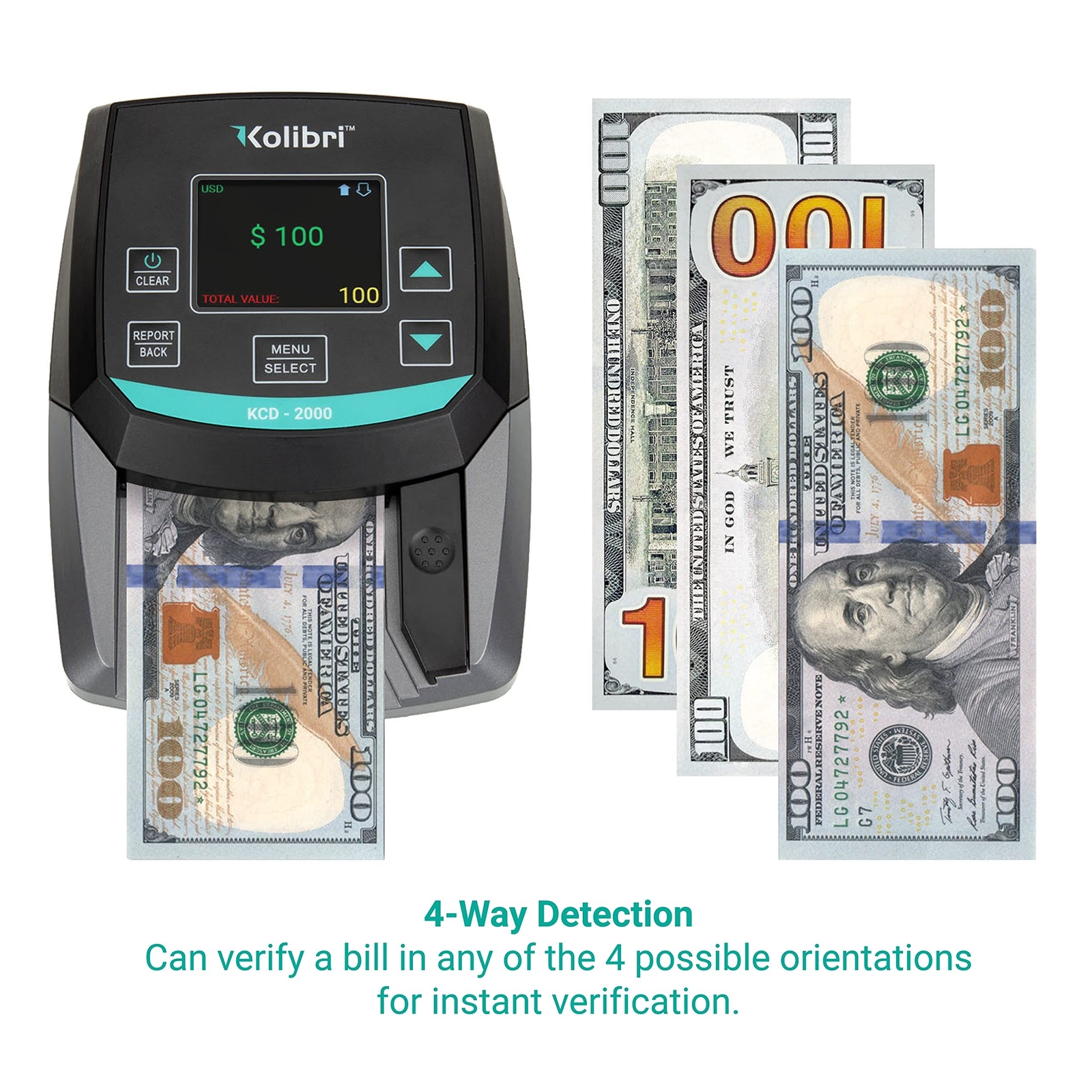 KOLIBRI KCD-2000 Advanced Counterfeit Bill Detector | All-Orientation ...