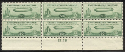 U.S. #C18 Mint NH Plate Block - 1930 50c Graf Zeppelin | eBay
