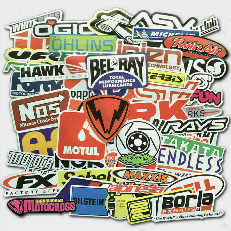 Automotive Sponsor JDM 100 Decals Stickers Pack V1 Racing Car Turbo ...
