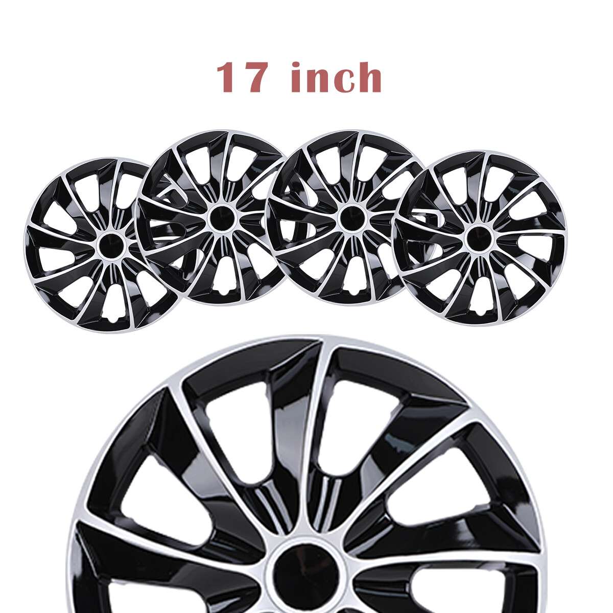 Set of 4 17" Inch Wheel Covers Full Rim Snap On Hubcaps For R17 Tire ...