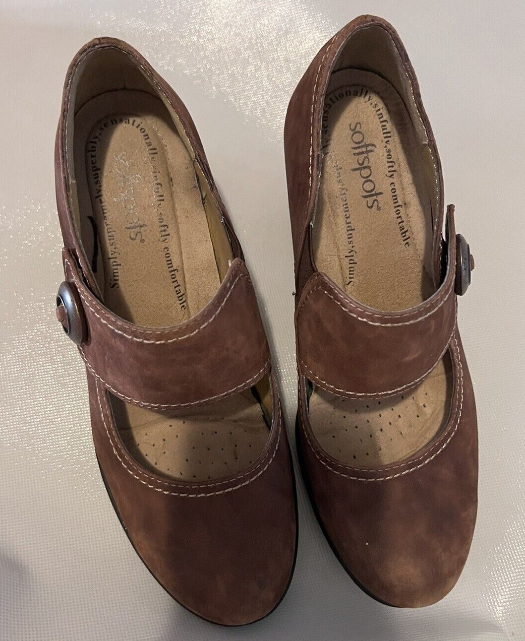 Softspots Cassidy Light Brown Suede Studio Mary Jane … - Gem