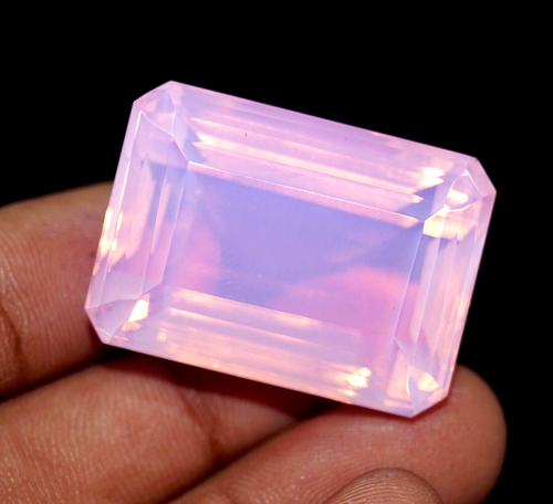 33X25mm Natural Pink Opal Welo Australian Emerald Cut Loose Gemstone ...