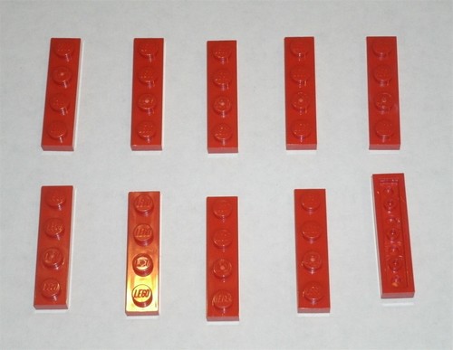 LEGO NEW 1x4 Red Plate (10x) 371021 Brick 3710 | eBay