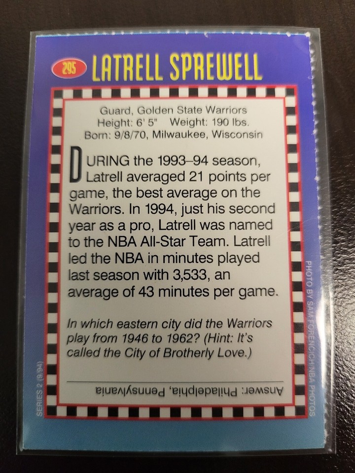 1994 Sports Illustrated Si for Kids NBA Latrell Sprewell #295 | eBay