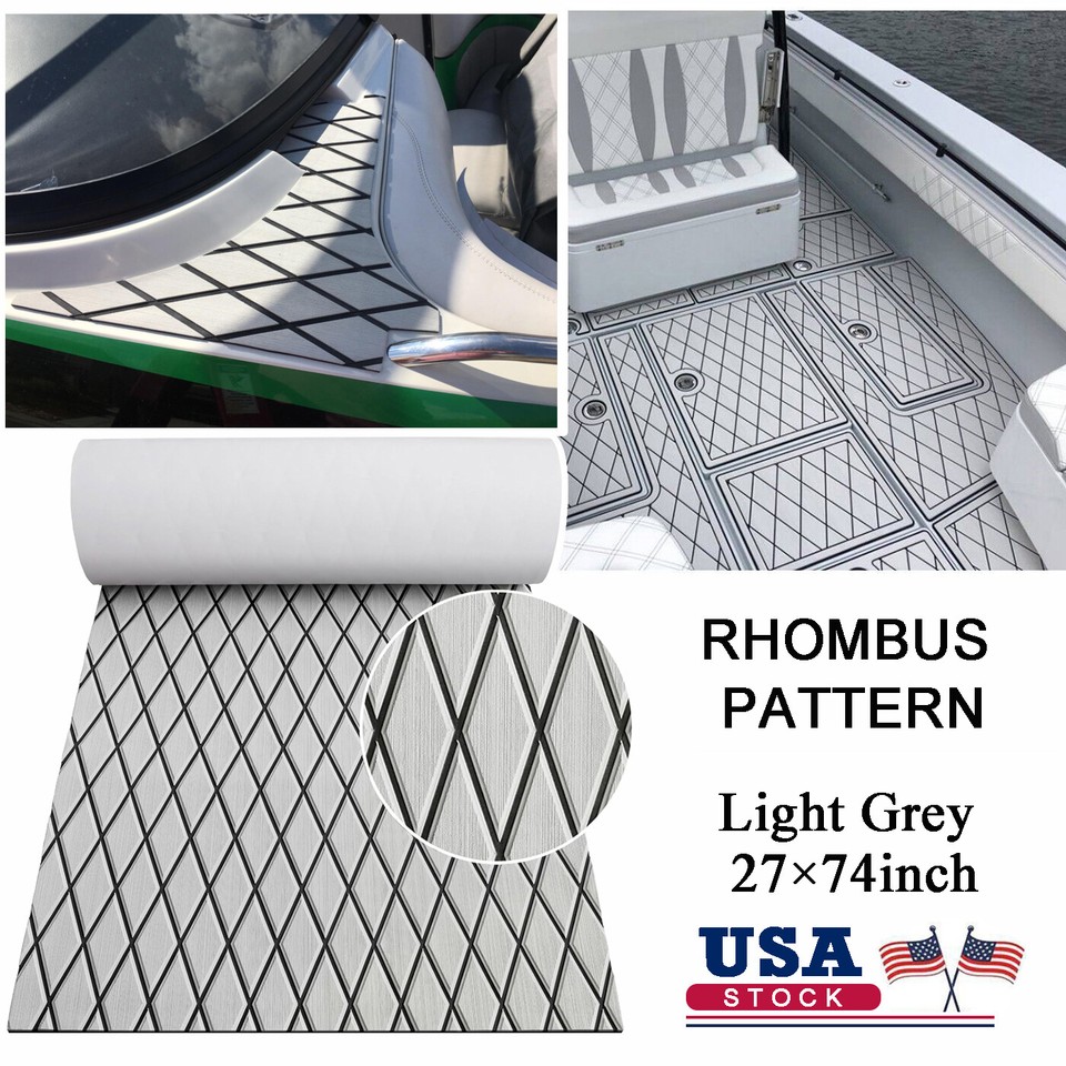 Diamond Blocks Boat Flooring EVA Foam Boat Decking Sheet , Gray Blue ...